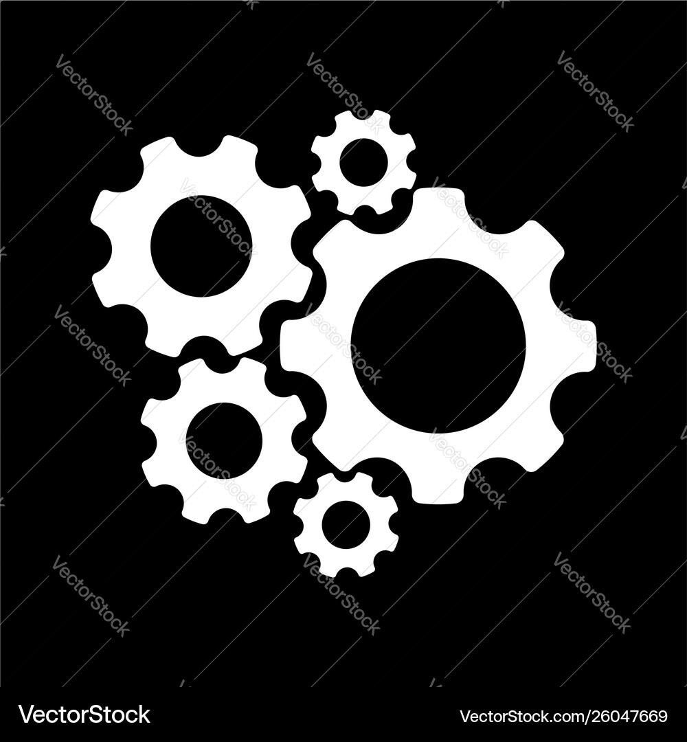5 gear or cog icon Royalty Free Vector Image - VectorStock