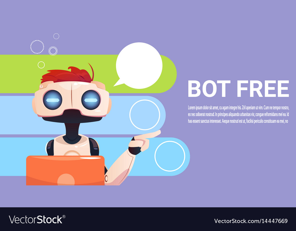 Chat bot using laptop computer robot virtual Vector Image