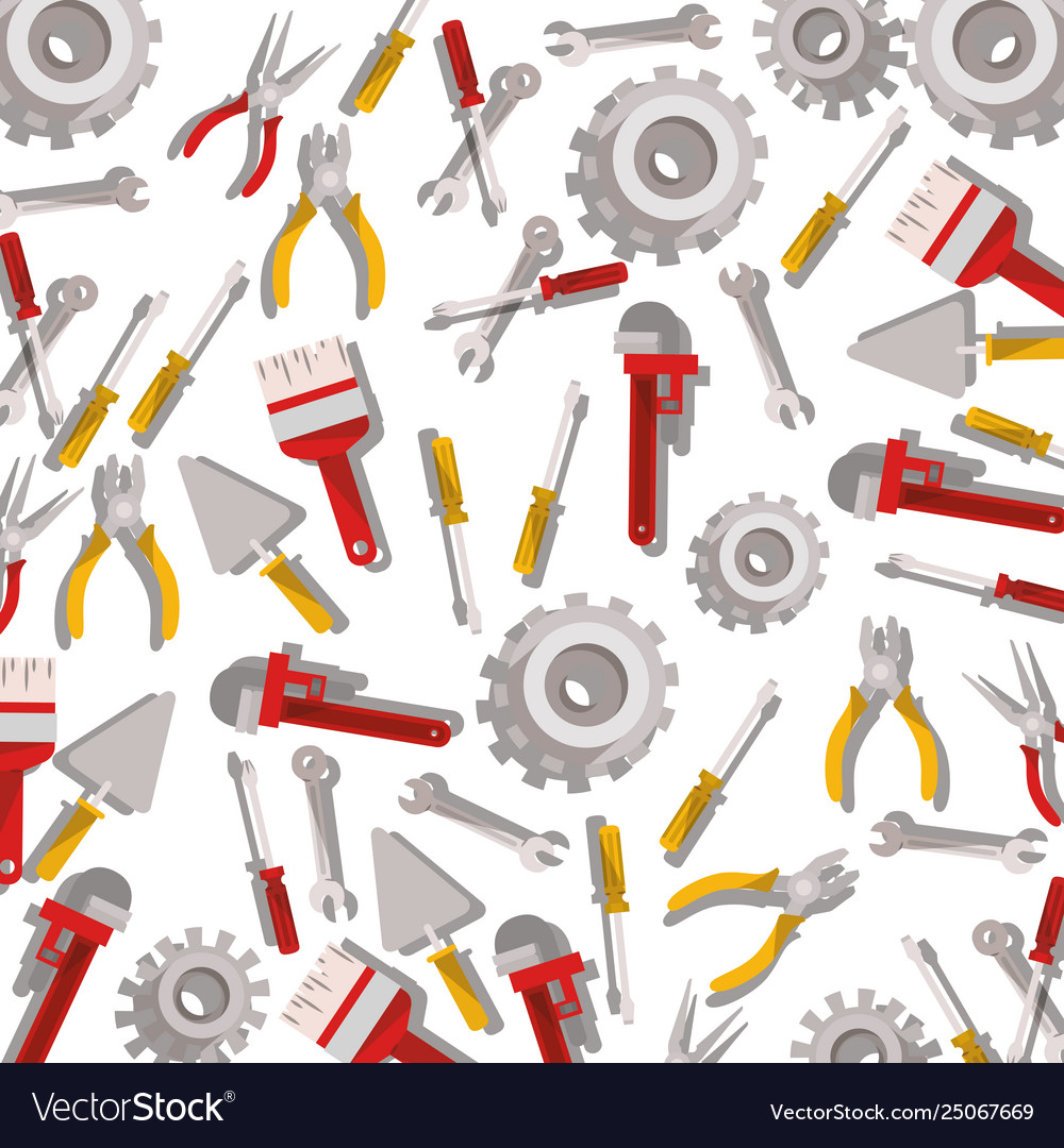 Construction tools pattern isolated icon Vector Image