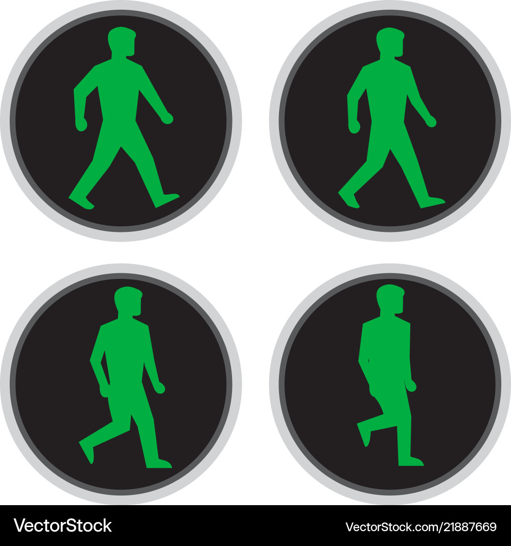 Traffic light man walk cycle sequence Royalty Free Vector