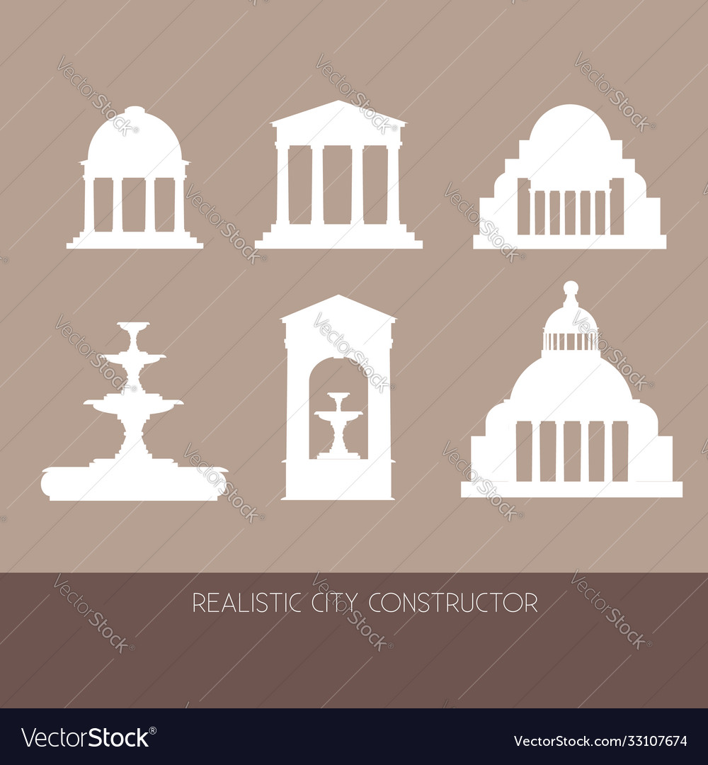 Classical architectural collection made in of Vector Image