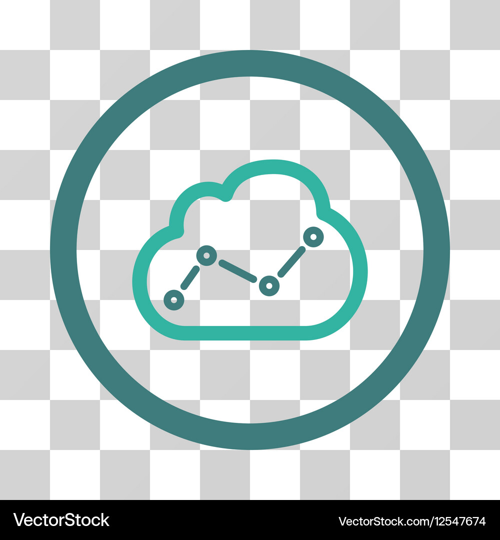 Cloud analytics flat rounded icon Royalty Free Vector Image