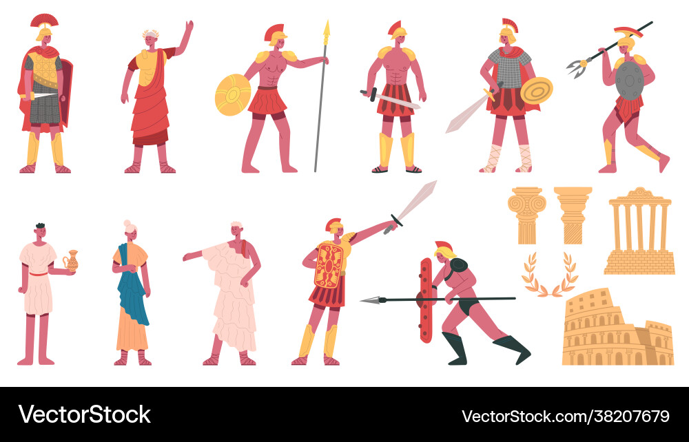 Ancient roman empire characters Royalty Free Vector Image