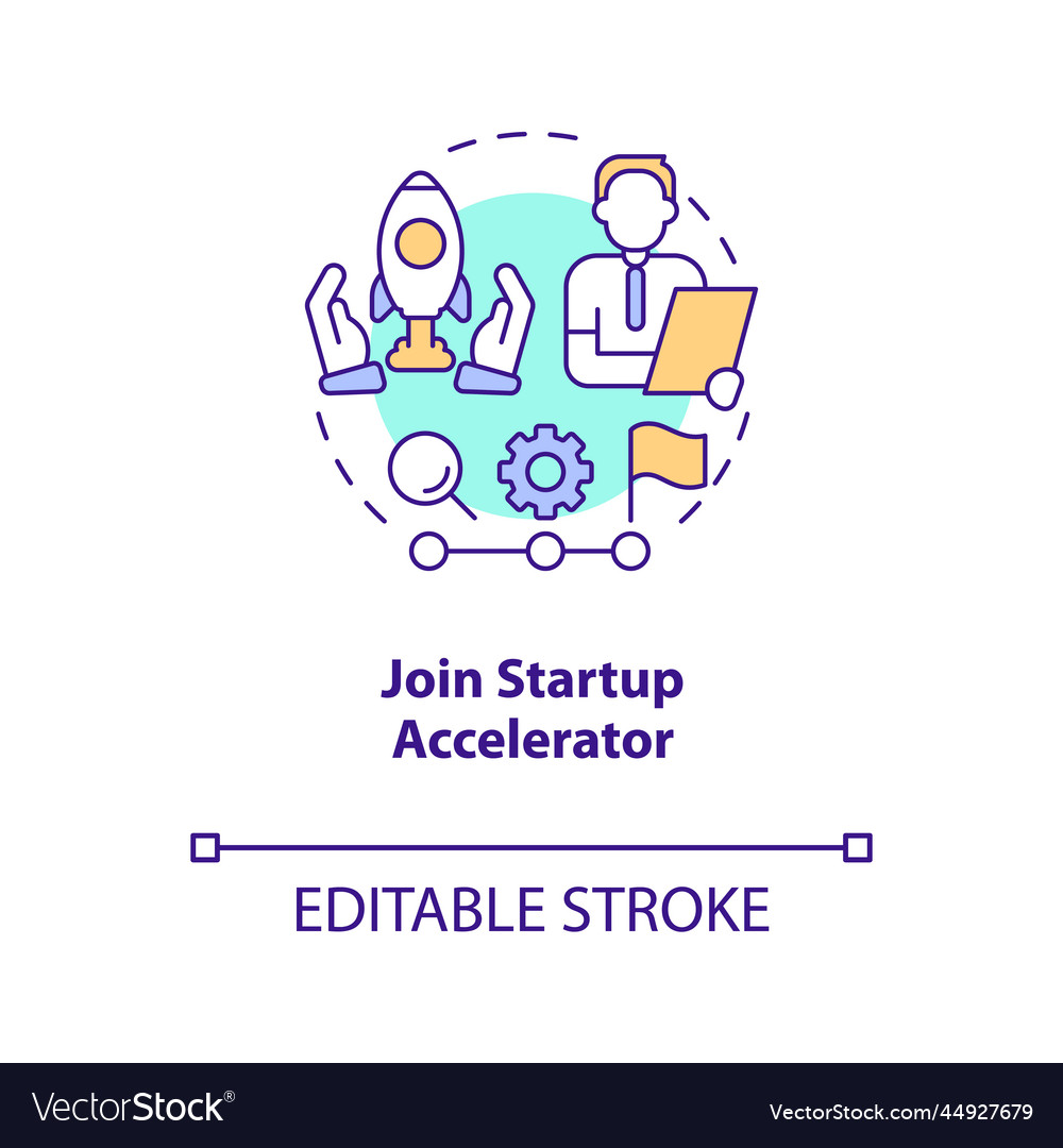 Join startup accelerator concept icon Royalty Free Vector Join startup accelerator concept icon Royalty Free Vector