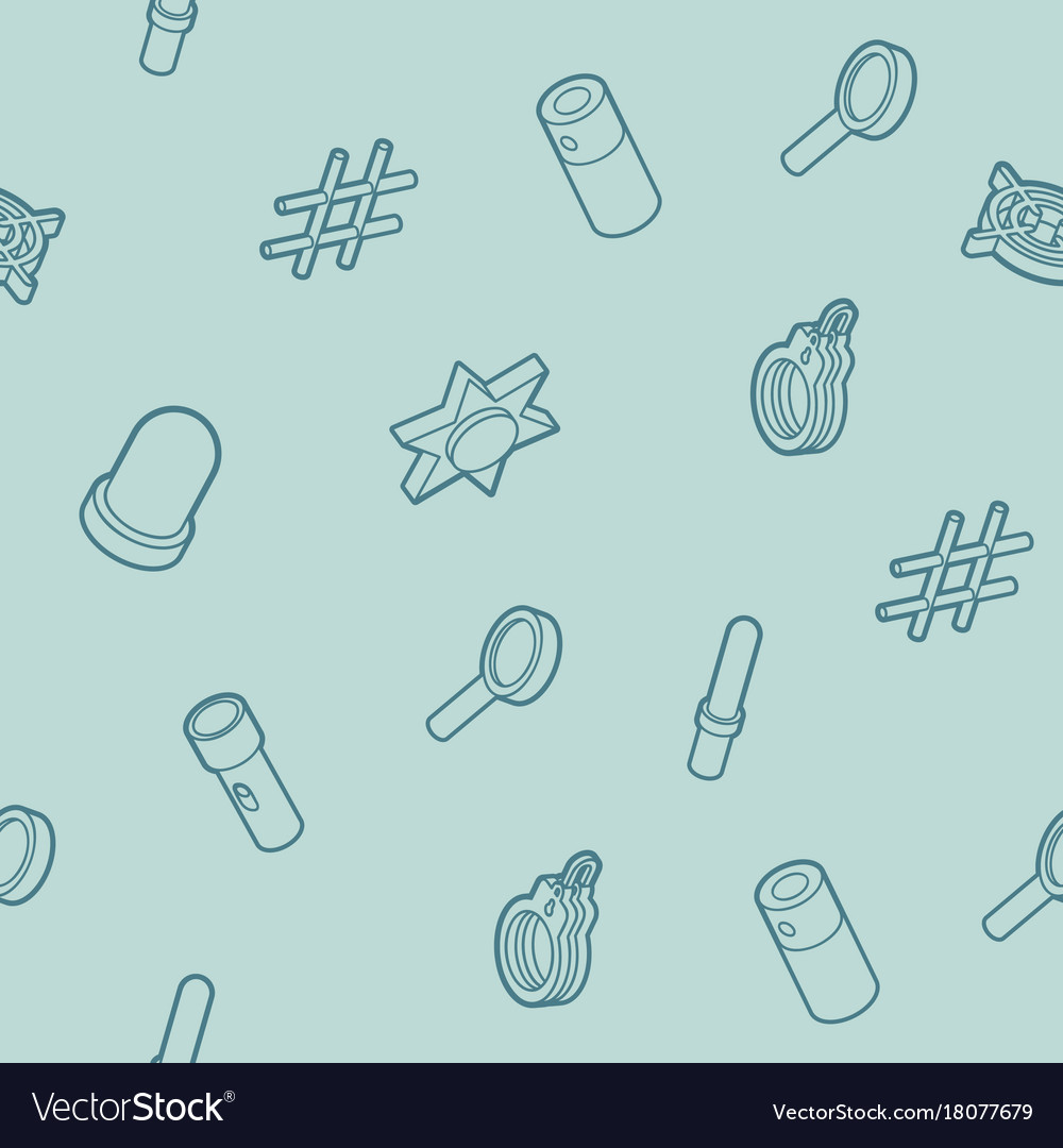 Police outline isometric pattern Royalty Free Vector Image