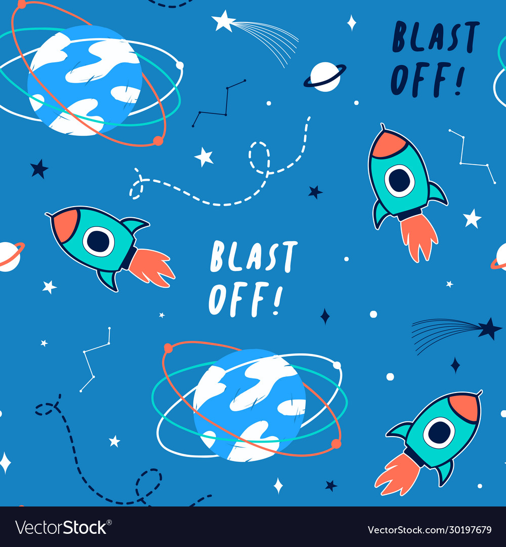 Space pattern hand drawing Royalty Free Vector Image