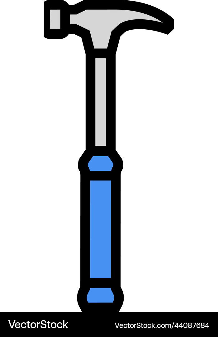 Claw hammer tool color icon Royalty Free Vector Image