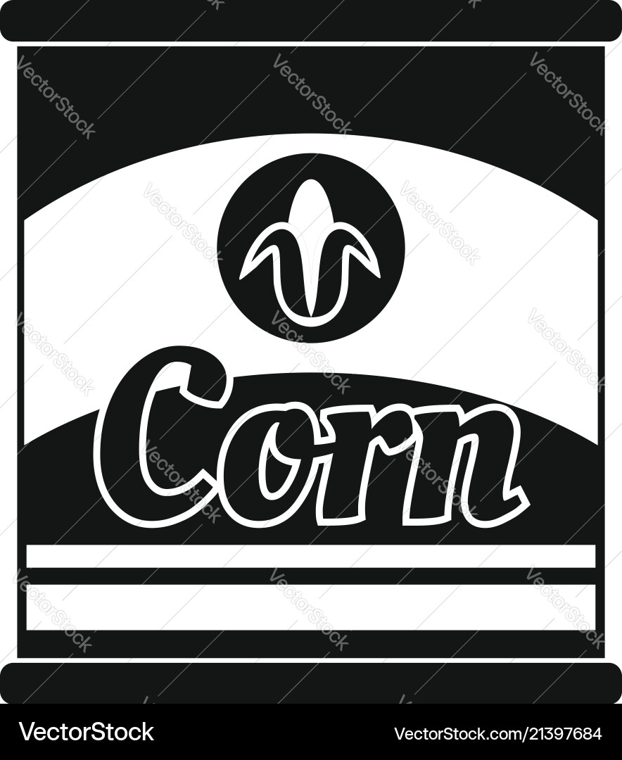 Corn can icon simple style Royalty Free Vector Image