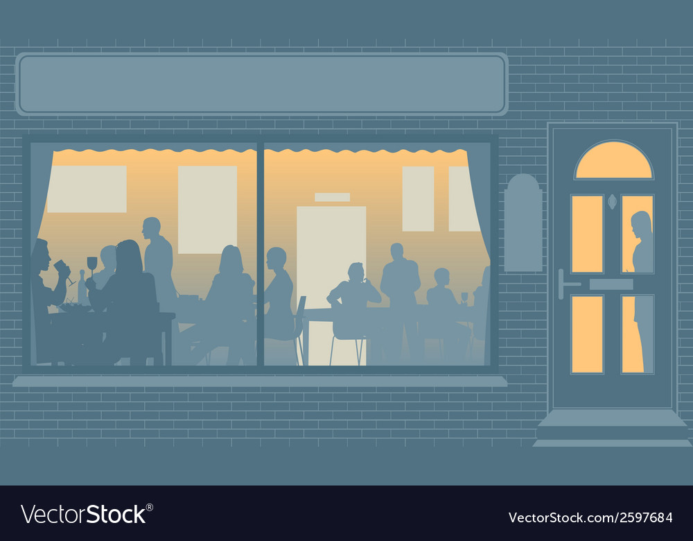 Restaurant window Royalty Free Vector Image - VectorStock