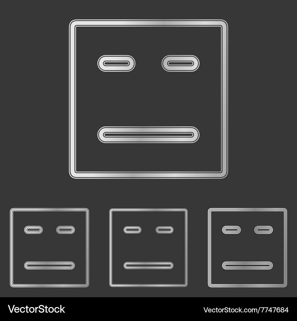 Silver line head logo design set Royalty Free Vector Image