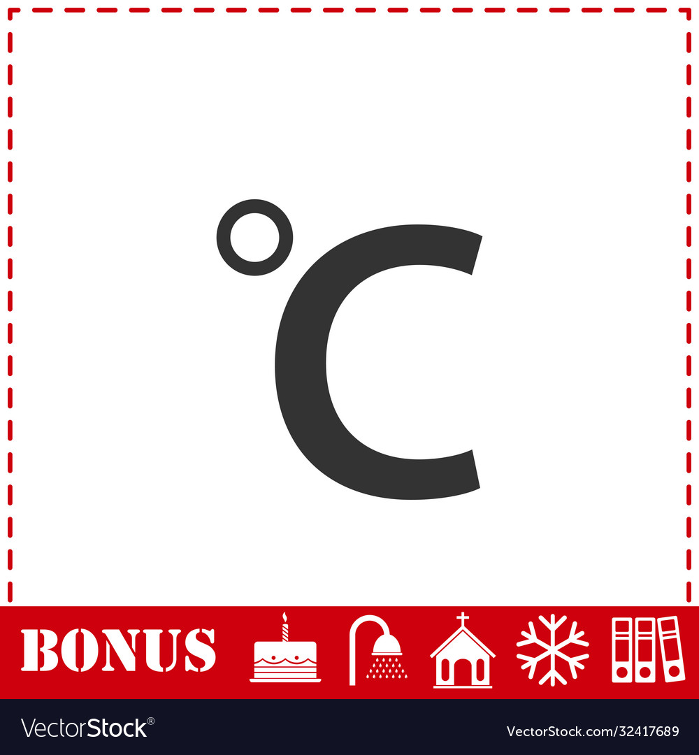 Celsius icon flat Royalty Free Vector Image - VectorStock