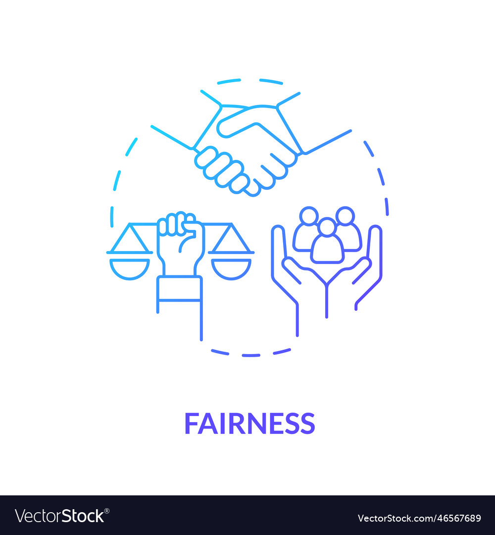 Fairness blue gradient concept icon Royalty Free Vector Fairness blue gradient concept icon Royalty Free Vector