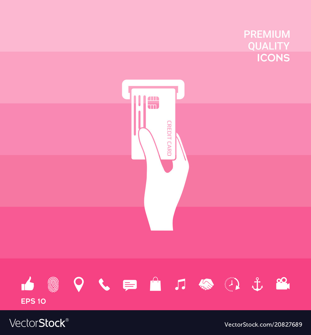 Inserting credit card icon Royalty Free Vector Image Inserting credit card icon Royalty Free Vector Image