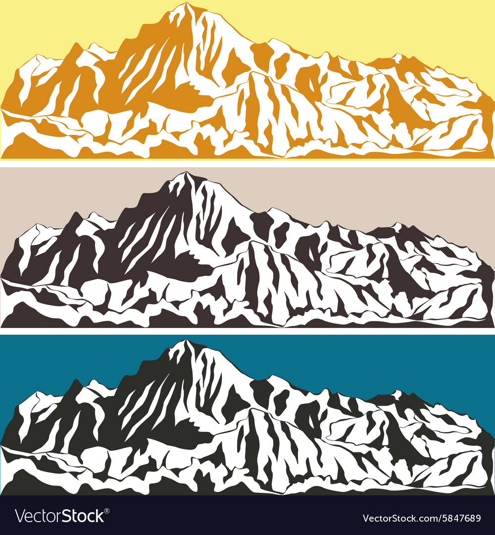 Mountain range Royalty Free Vector Image - VectorStock