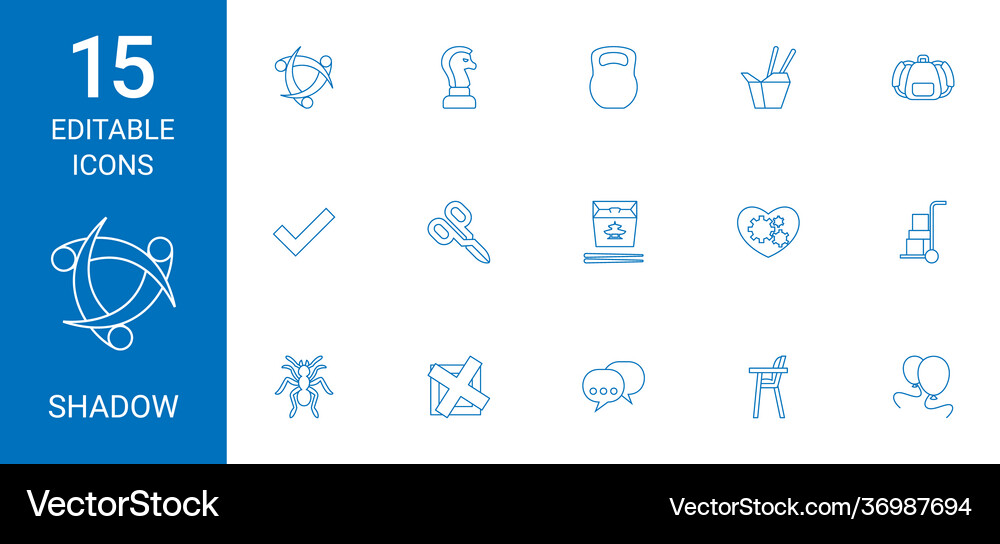 15 shadow icons Royalty Free Vector Image - VectorStock
