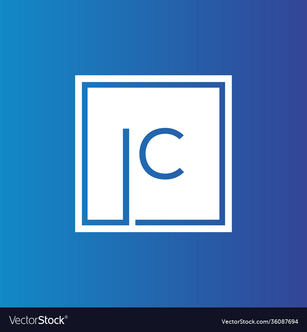 Creative initial letter ic square logo design Vector Image