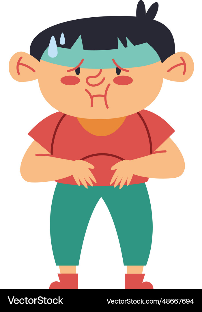 Kid sick with vomit Royalty Free Vector Image - VectorStock