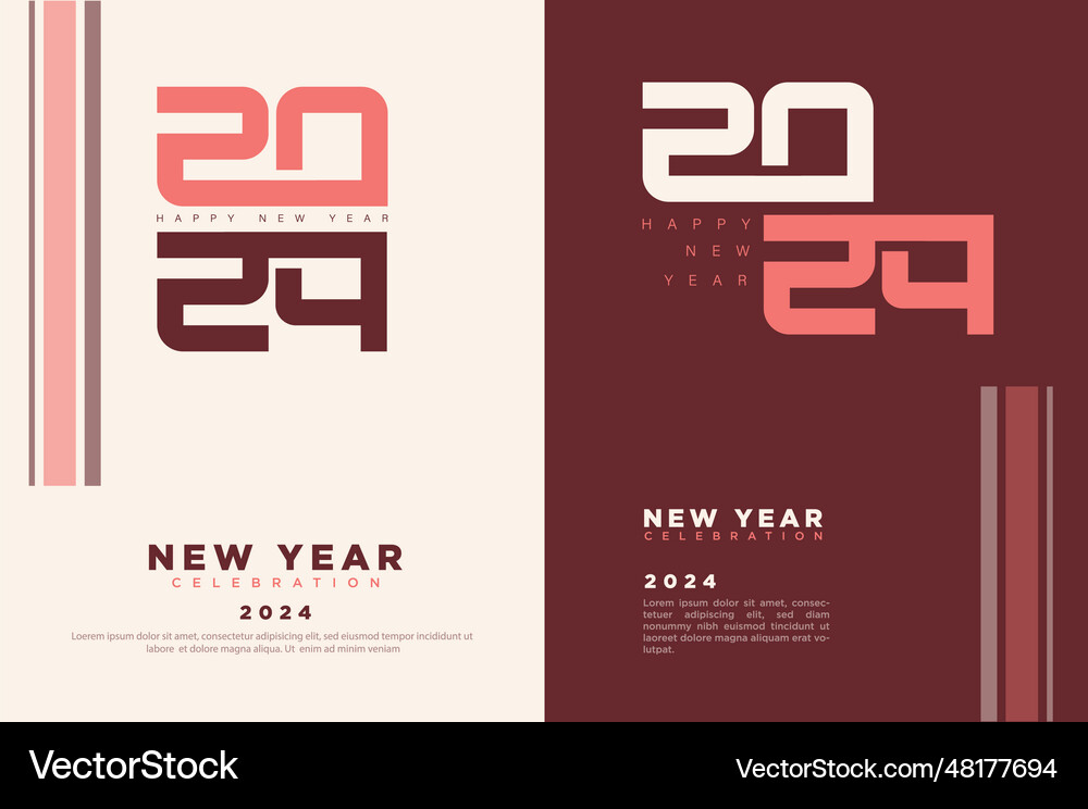 Modern unique number 2024 design premium Vector Image