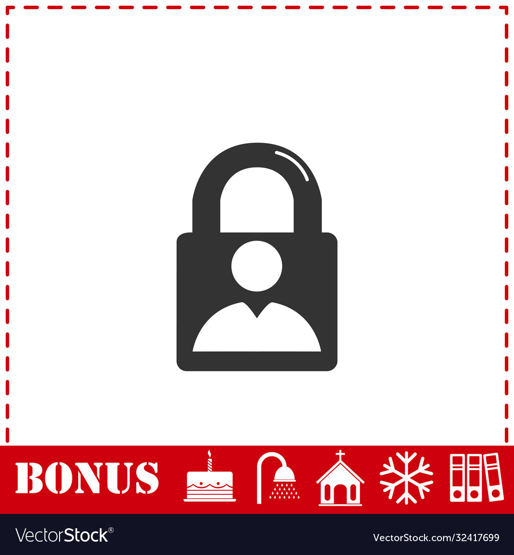 Authenticate icon flat Royalty Free Vector Image
