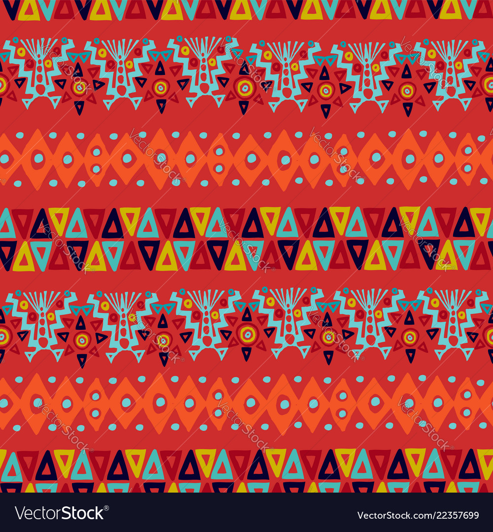 Ethnic Abstract Tribal Boho Seamless Pattern Art Vector Image