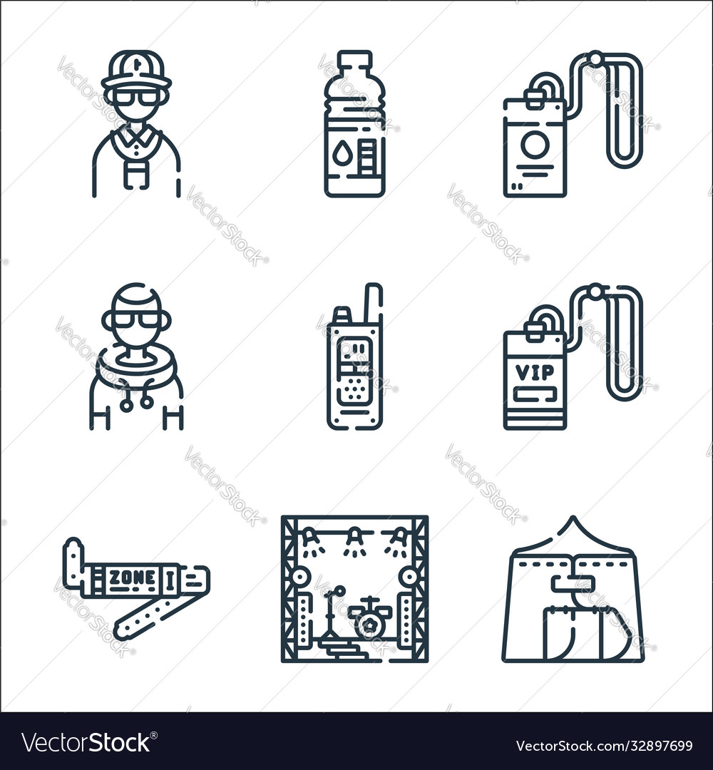 Music Festival Line Icons Linear Set Quality Line Vector Image