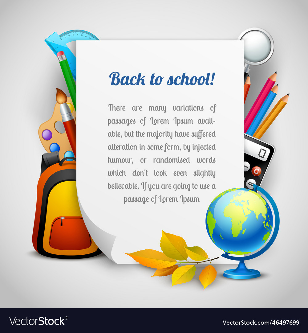 School elements background Royalty Free Vector Image