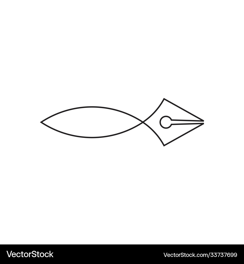 Thin line pen writer art education Royalty Free Vector Image