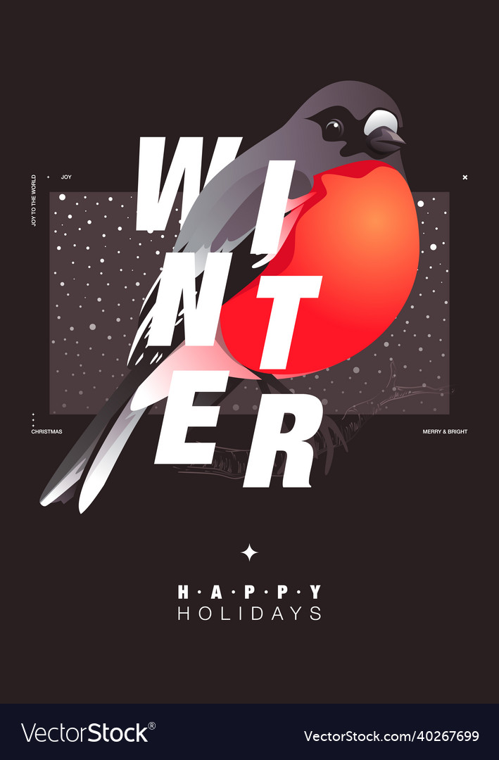 Winter bird Royalty Free Vector Image - VectorStock