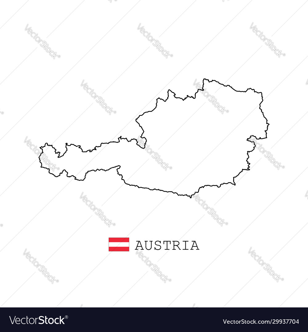Austria map line linear thin Royalty Free Vector Image