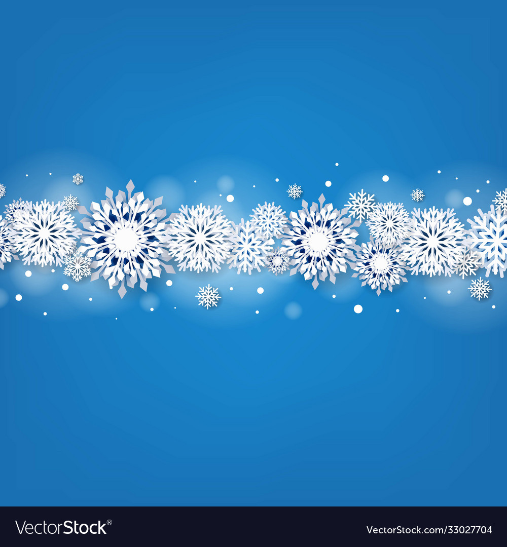Blue winter banner with snowflakes Royalty Free Vector Image