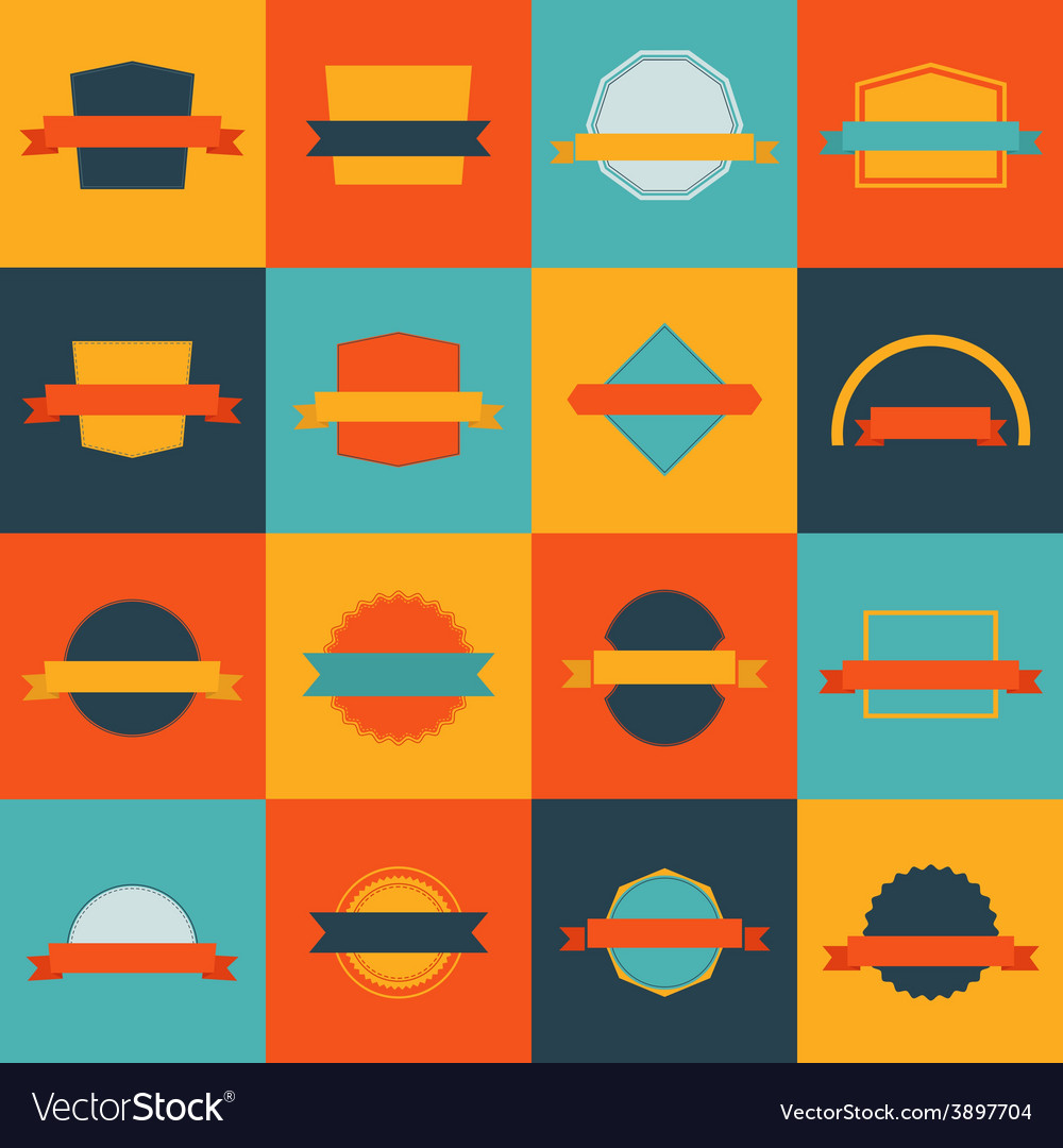 Flat labels Royalty Free Vector Image - VectorStock