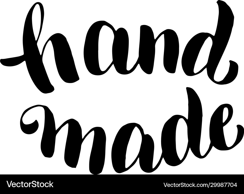 Hand made text icon product font design Royalty Free Vector