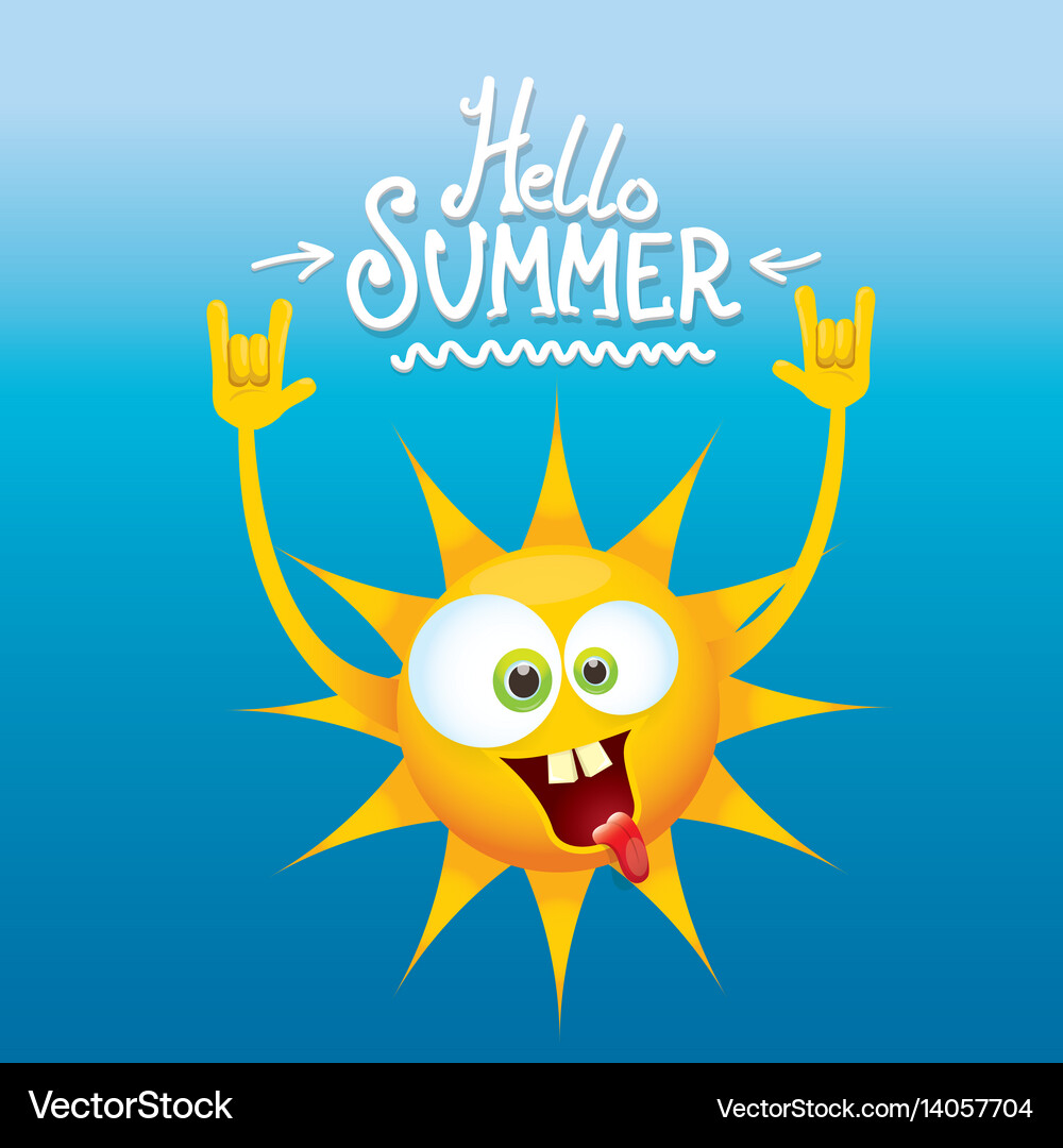 Hello summer rock n roll poster party Royalty Free Vector