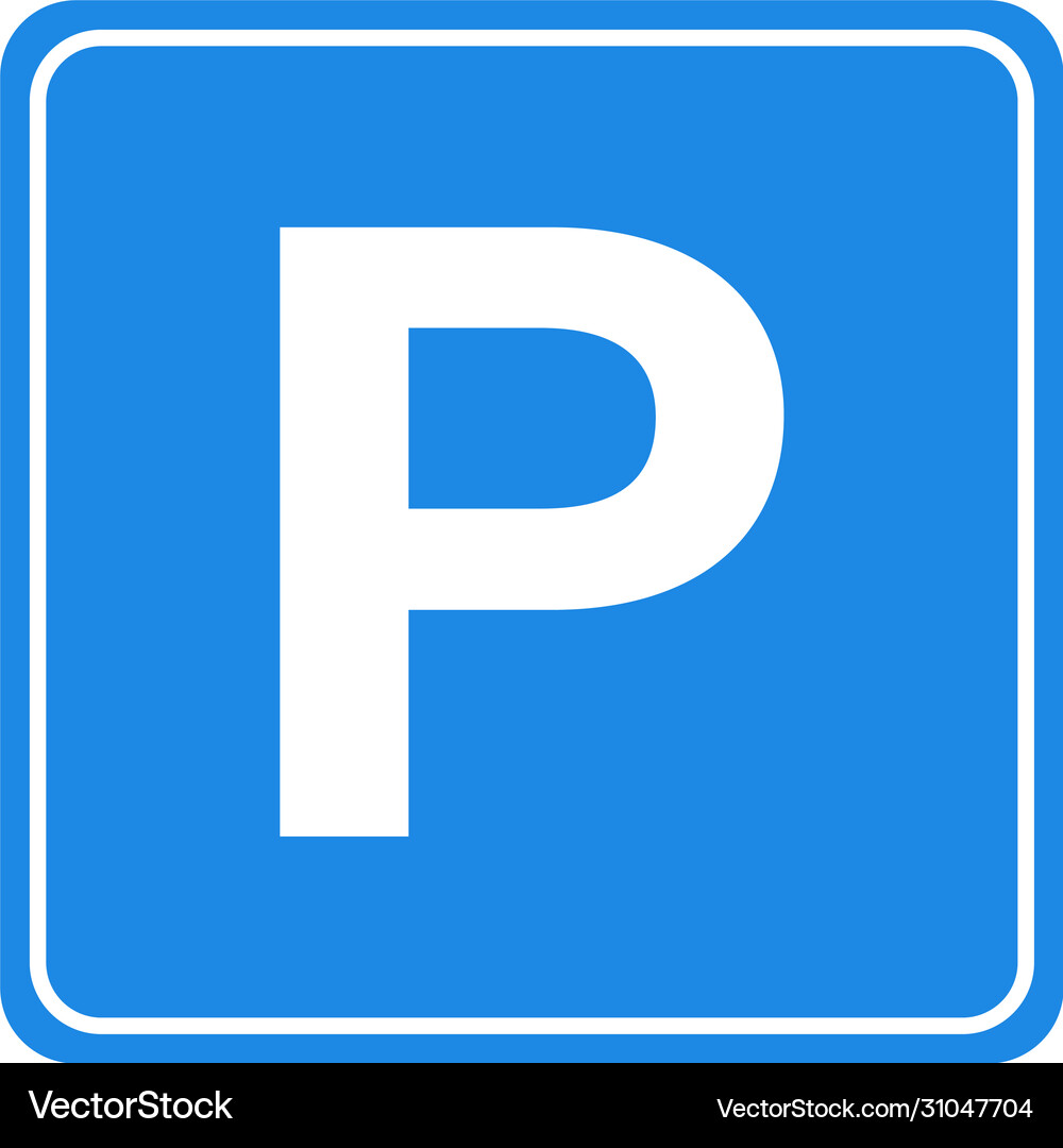 Parking sign on white background traffic icon Vector Image