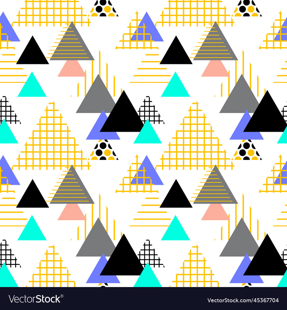 Seamless pattern geometric elements memphis Vector Image