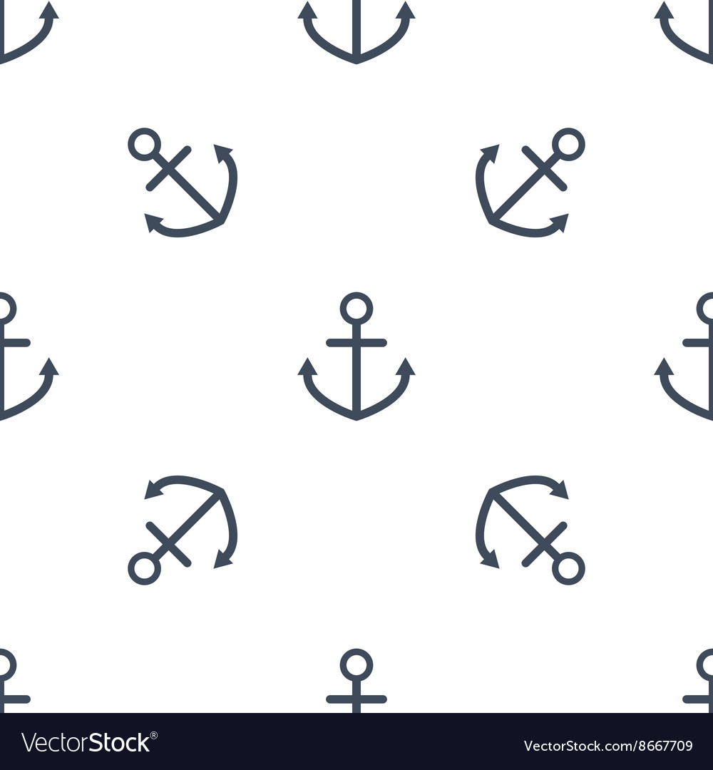 Anchor seamless pattern Royalty Free Vector Image