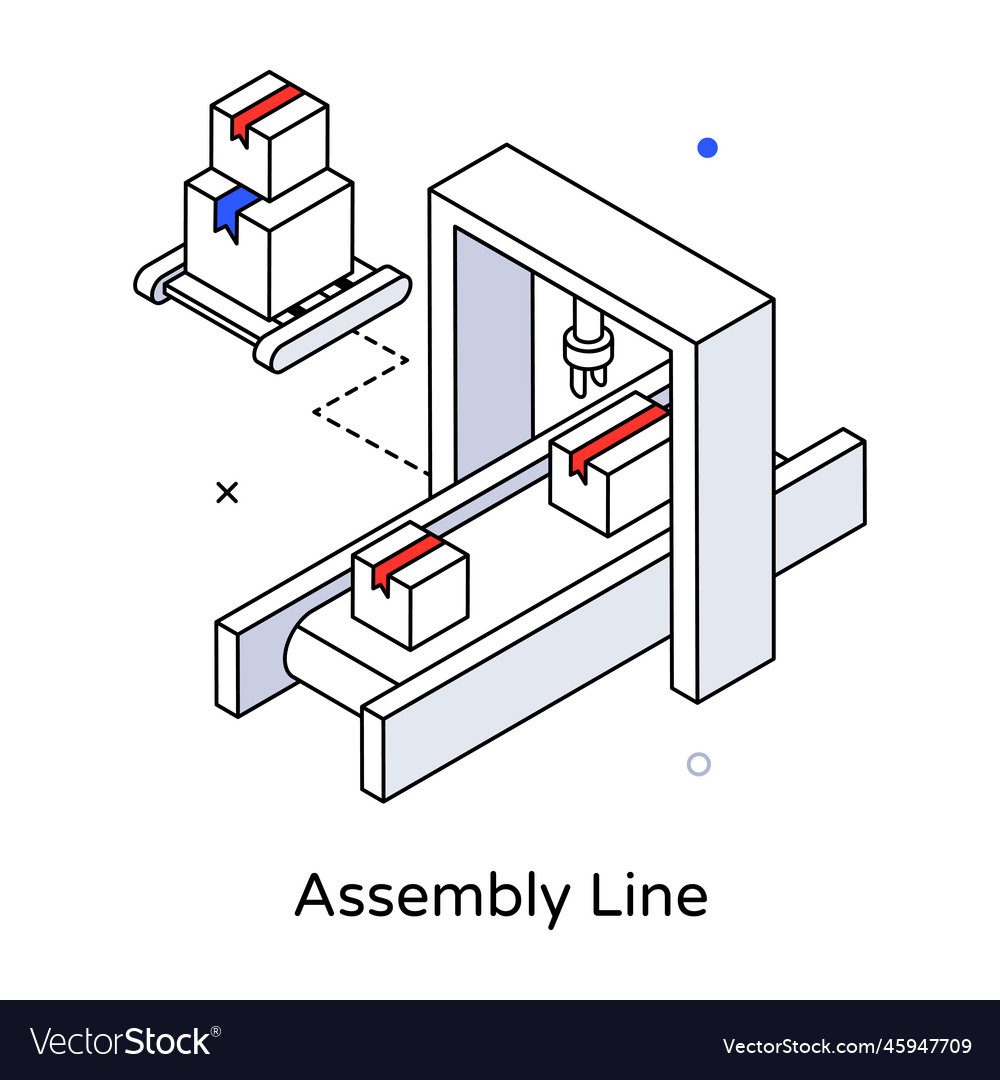 Assembly line Royalty Free Vector Image - VectorStock