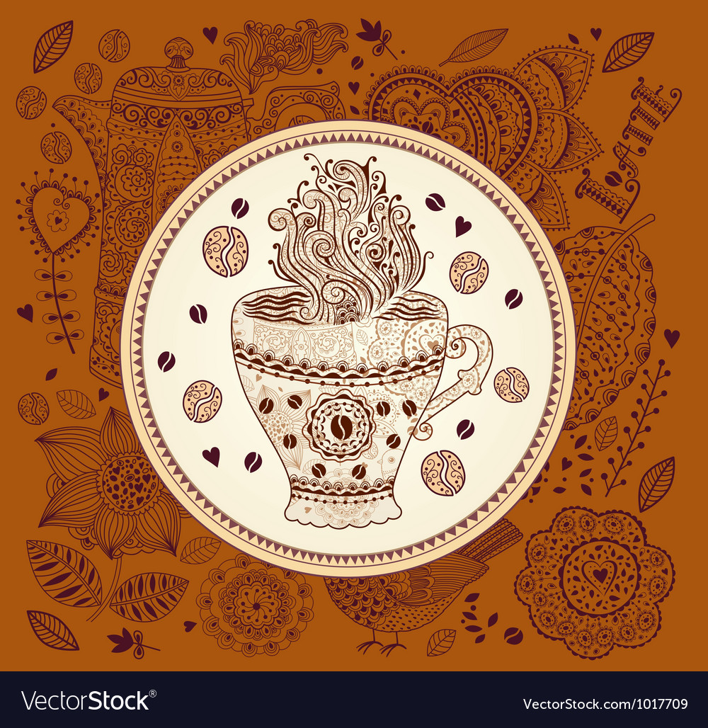 Decorative coffee background Royalty Free Vector Image