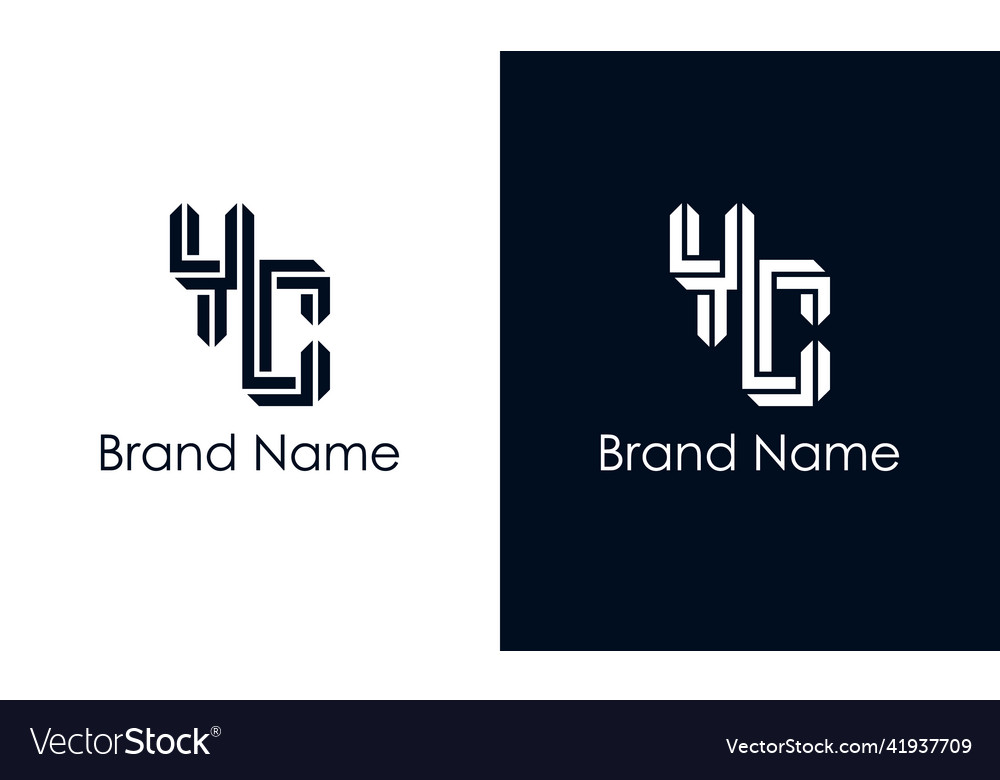 Minimalist abstract letter yc logo Royalty Free Vector Image