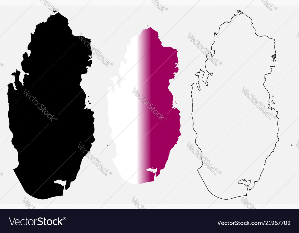 Qatar map Royalty Free Vector Image - VectorStock