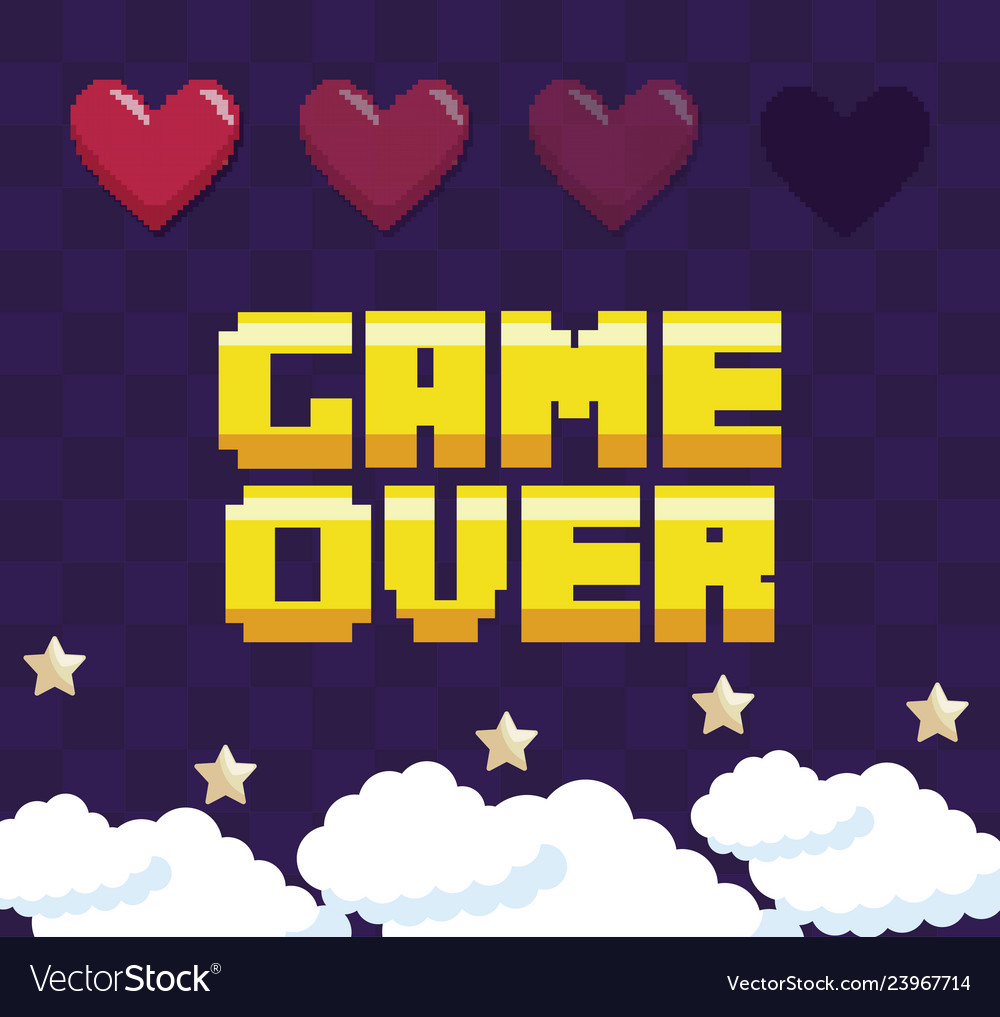 Classic video game over message Royalty Free Vector Image Classic video game over message Royalty Free Vector Image