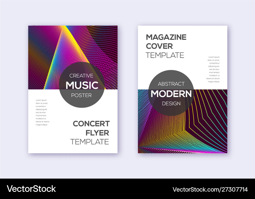 Modern cover design template set rainbow abstract Vector Image