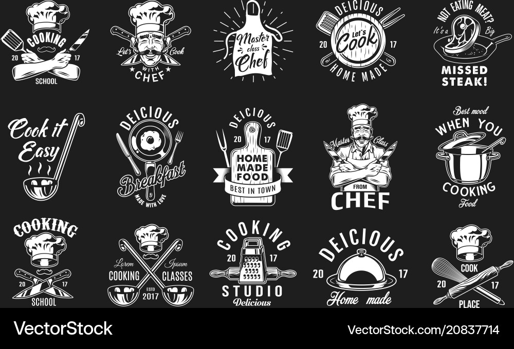 Set of cooking emblem Royalty Free Vector Image