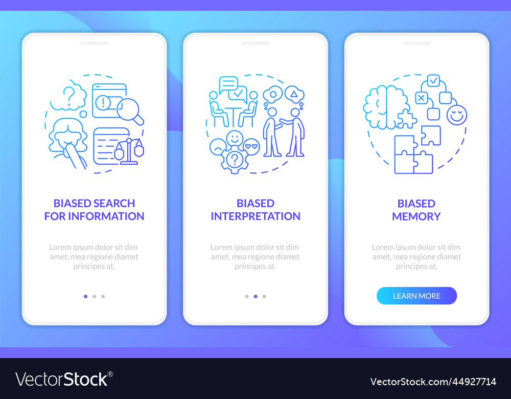 Types of confirmatory bias blue gradient Vector Image Types of confirmatory bias blue gradient Vector Image