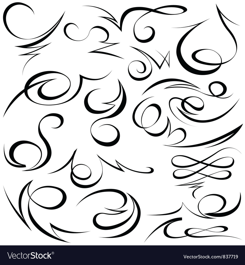 Calligraphic elements Royalty Free Vector Image