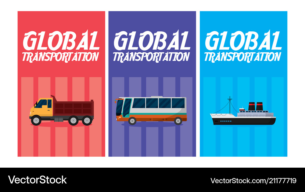 Global transportation concept Royalty Free Vector Image