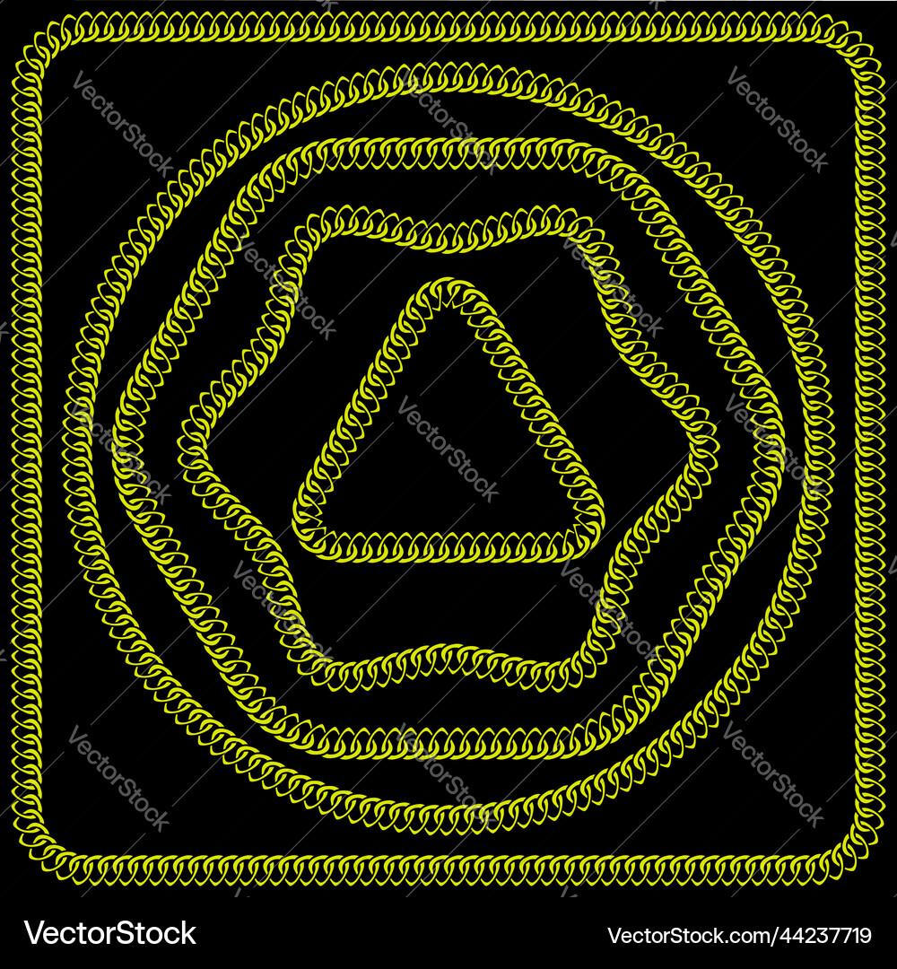 Gold frames pattern with hand drawn chain perfect Vector Image
