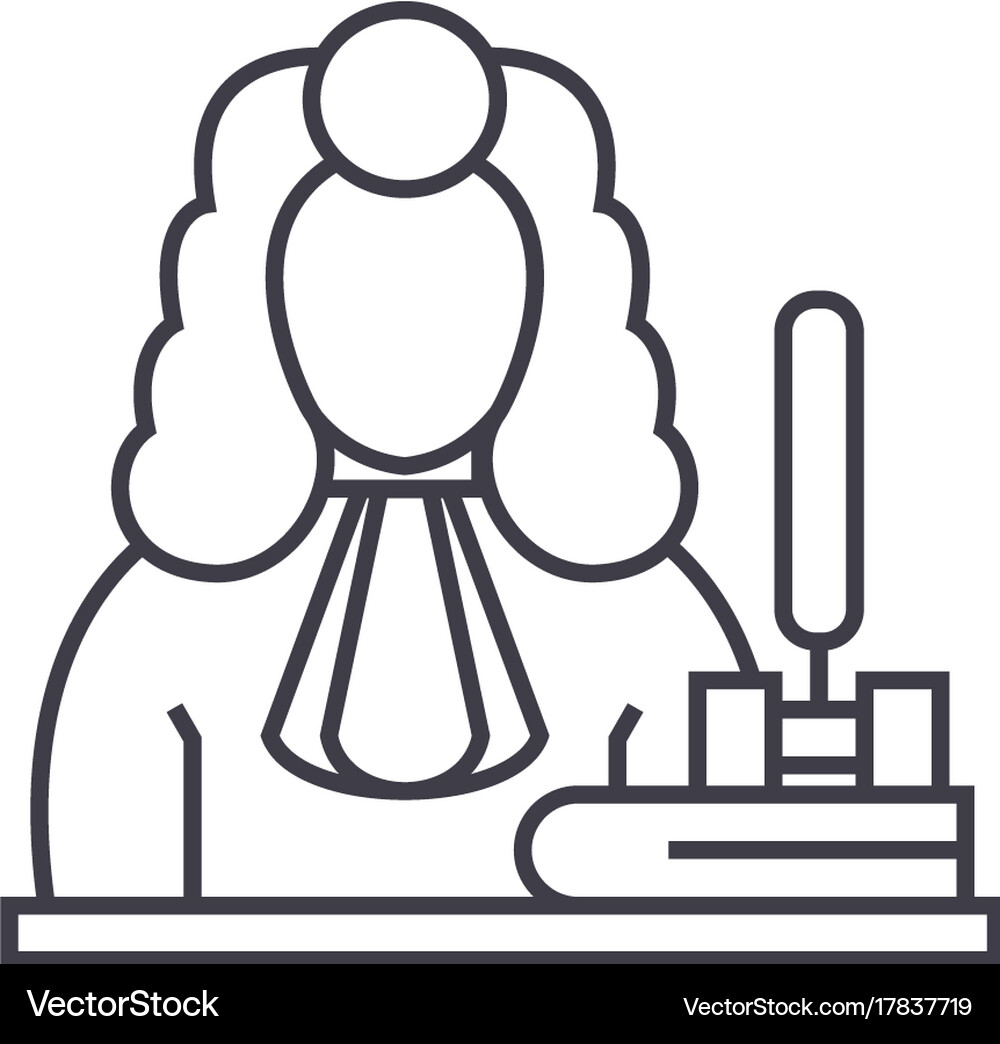 Judgegavel line icon sign Royalty Free Vector Image
