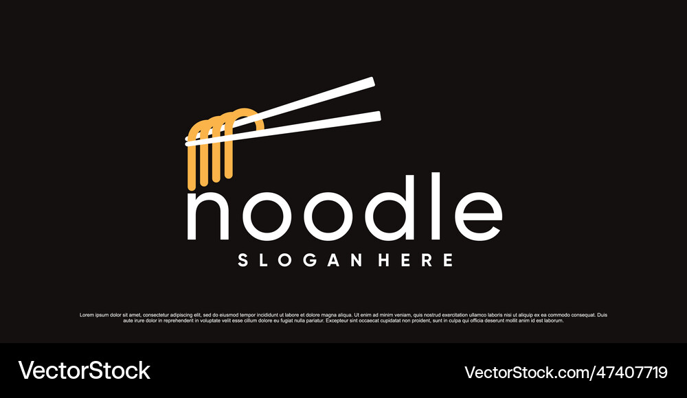 Noodles logo design template for noodle resto Vector Image