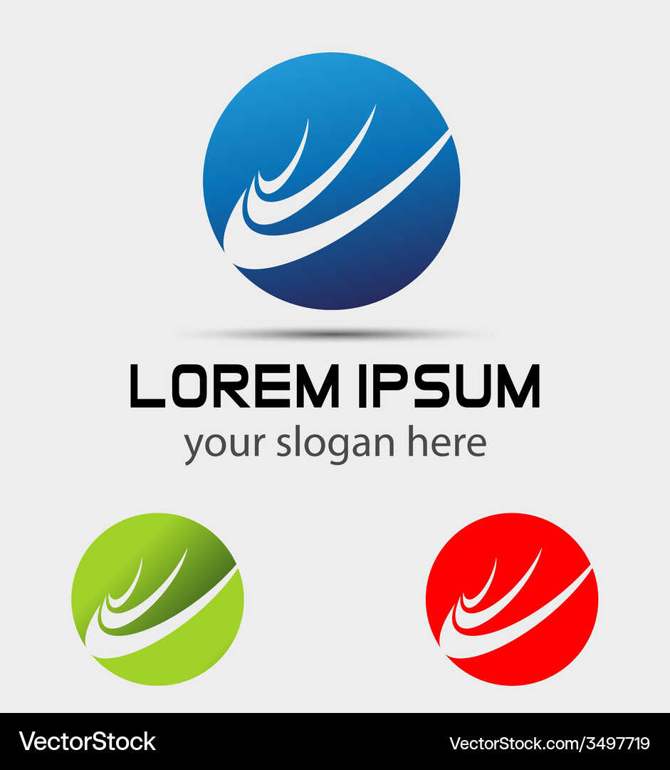 Spiral circular logo element set Royalty Free Vector Image